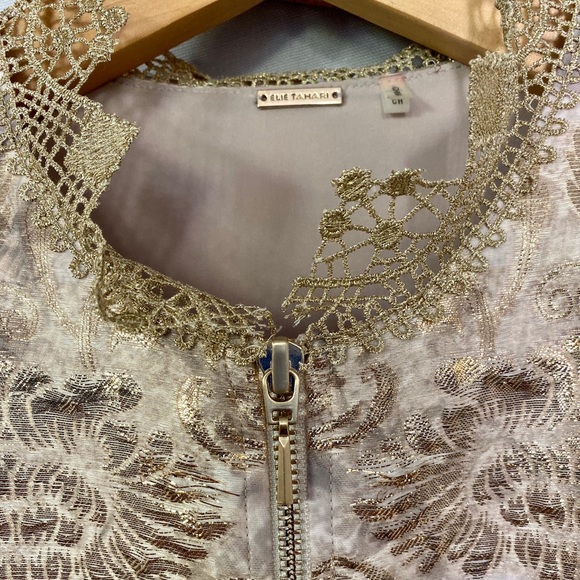 Elie Tahari | Jackets & Coats | Elie Tahari Glenna Gold Metallic Bomber ...